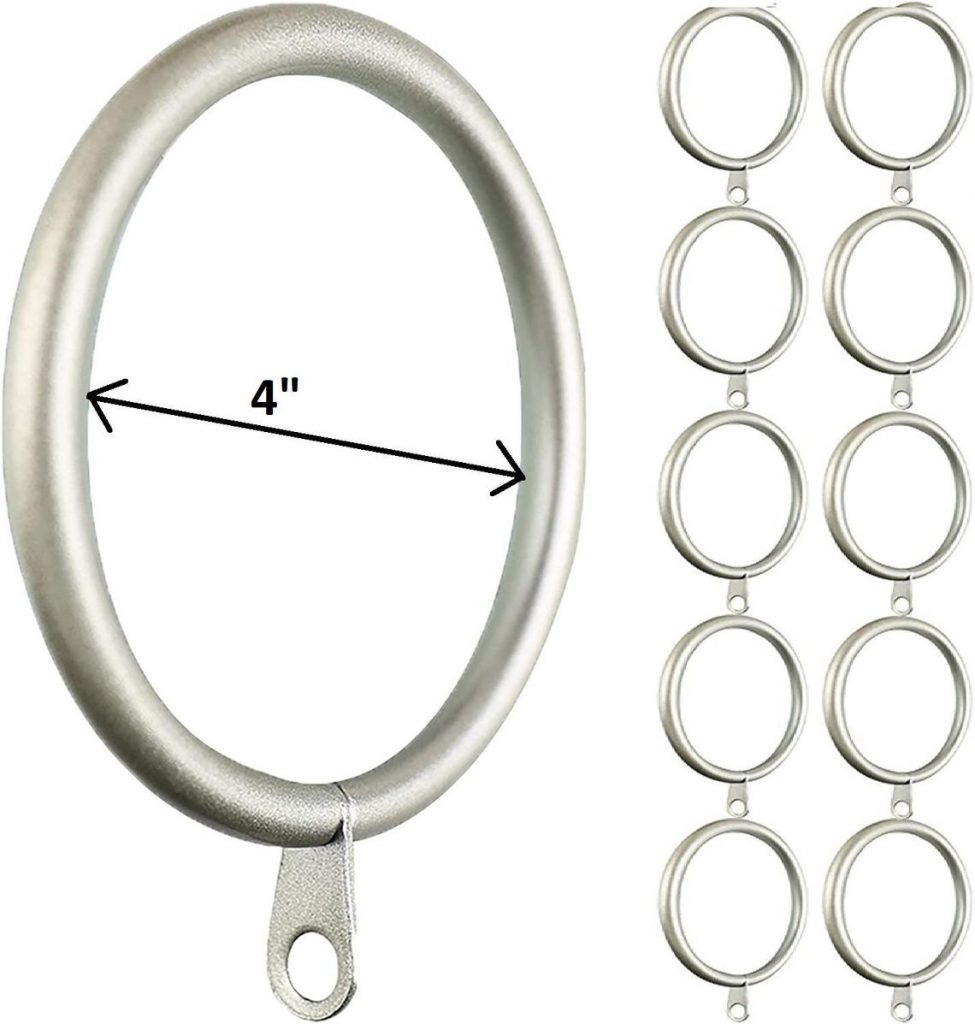 10pcs Curtain Rings with Eyelets 1.5″ 2.5″, 4″ Inner Diameter Satin ...